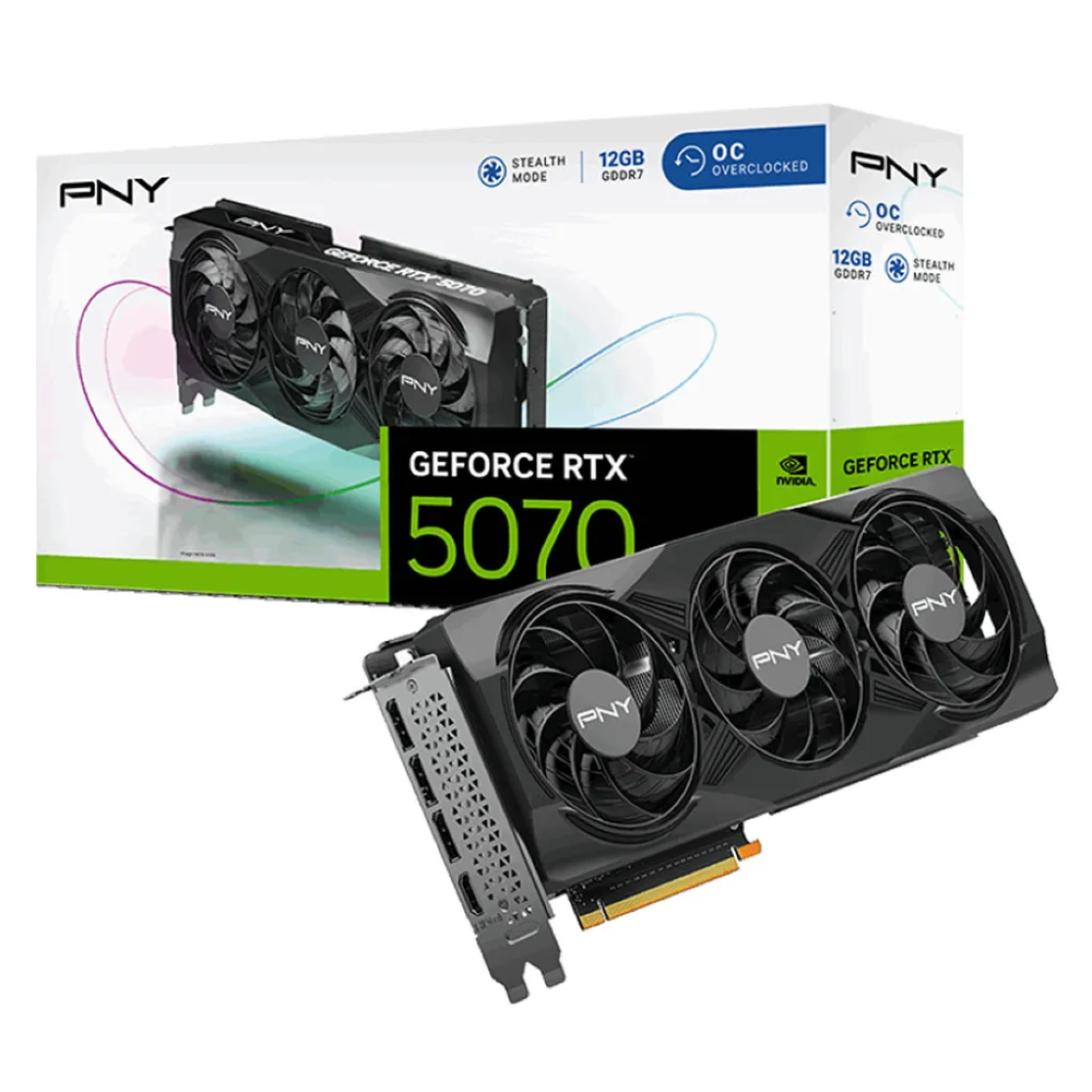 PNY GeForce RTX 5070 ARGB EPIC-X RGB OC Triple Fan 12GB GDDR7 Graphics ...